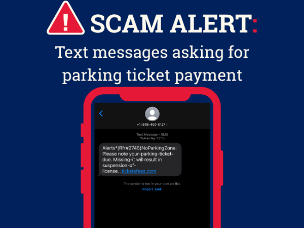 Scam alert: Text messages asking for parking ticket payment | City of ...